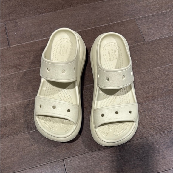 CROCS | Shoes | Cream Crocs Sandals | Poshmark